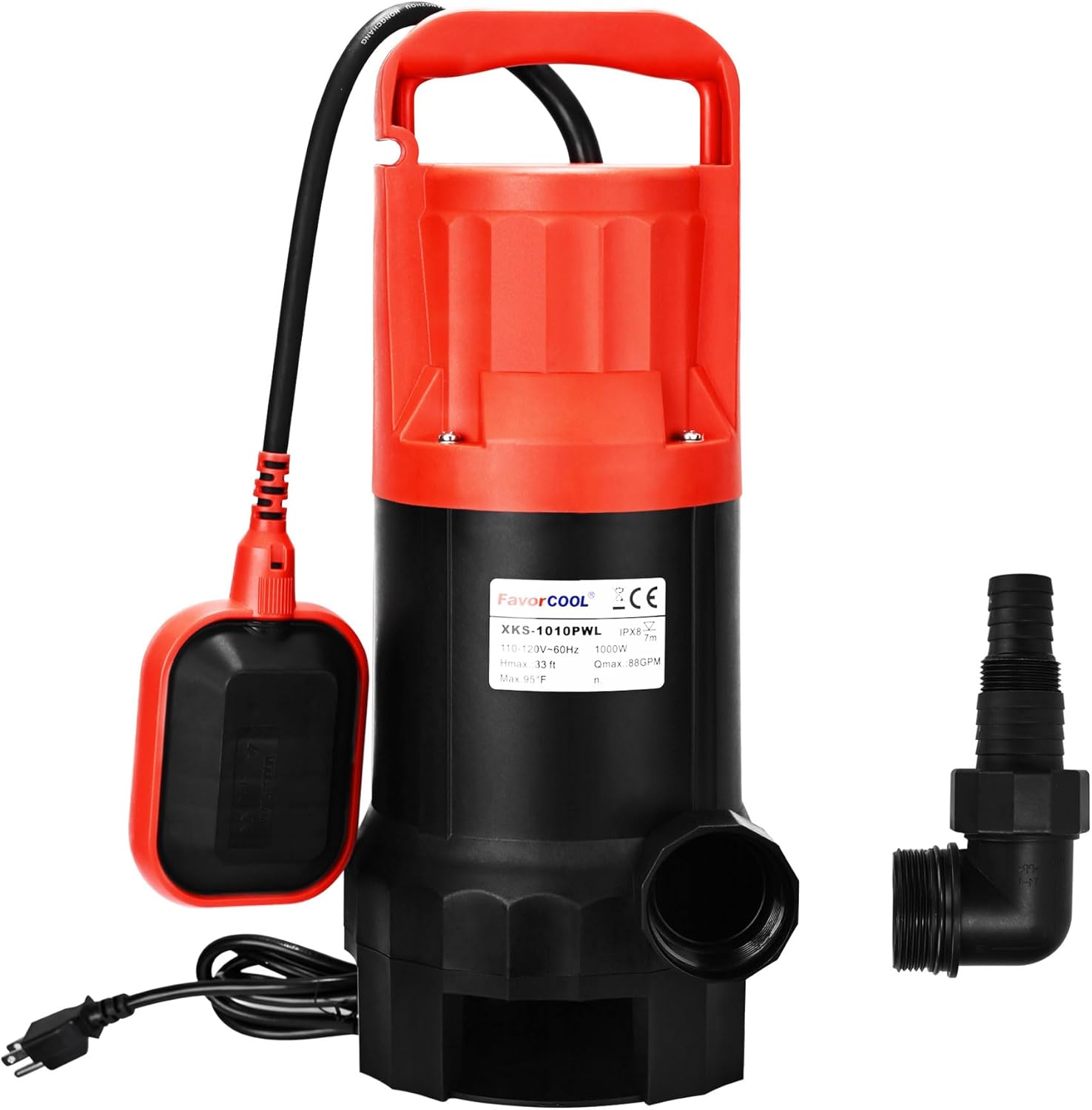 1.5 HP Garden Sump Pump Submersible Utility Water Pump 5400GPH Portabl ...
